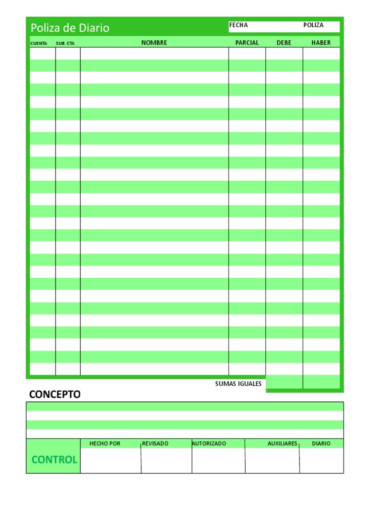 Poliza de Diario: Concepto