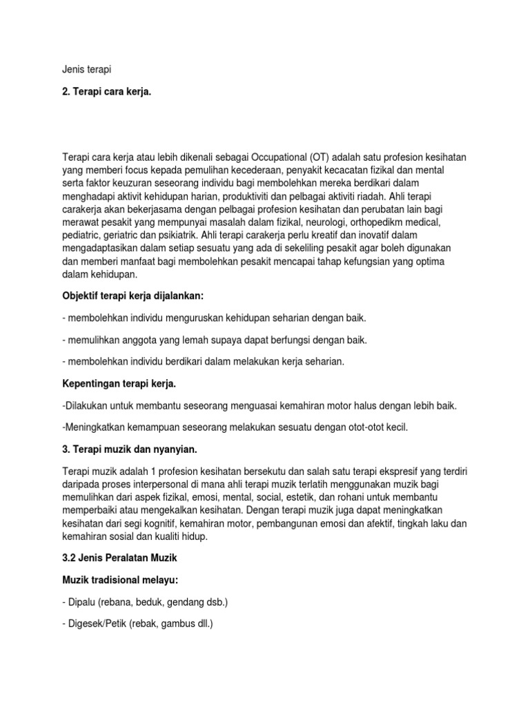 Jenis Terapi | PDF | Pengembangan Diri