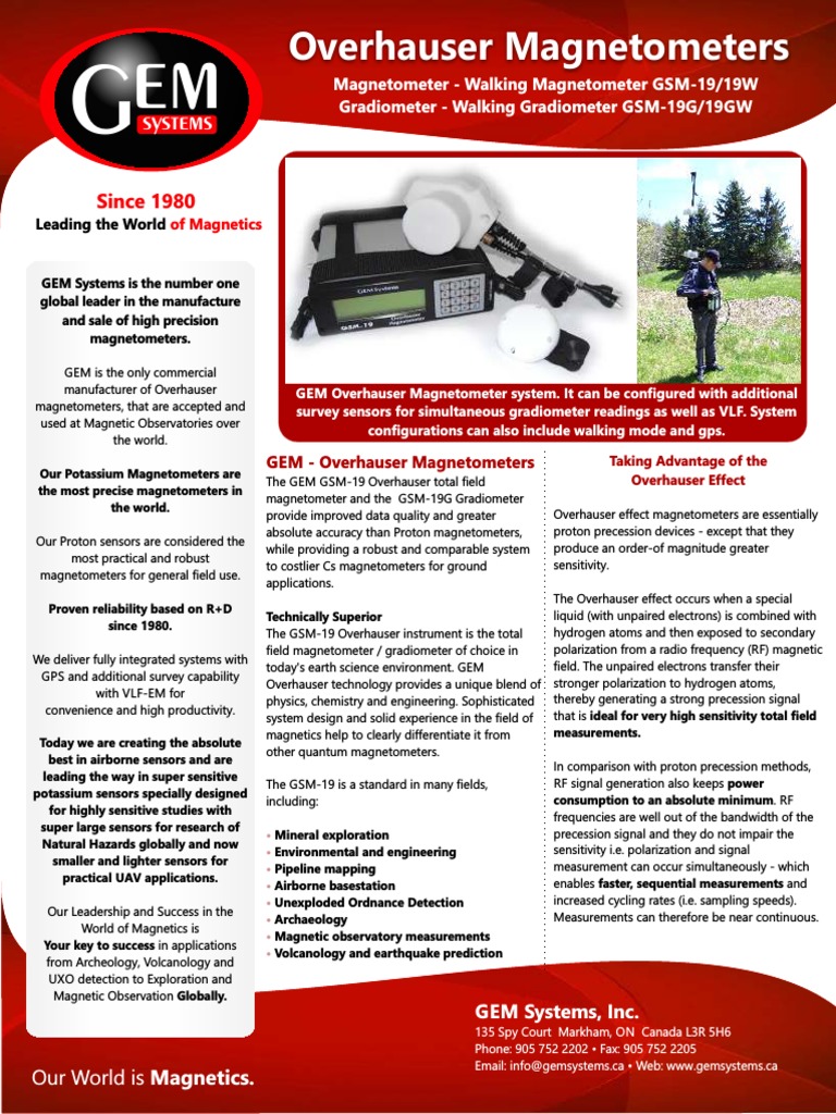 GEM Overhauser GSM 19 Fin | PDF | Magnetometer | Electrical Engineering