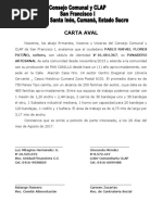 Carta Aval Modelo | PDF