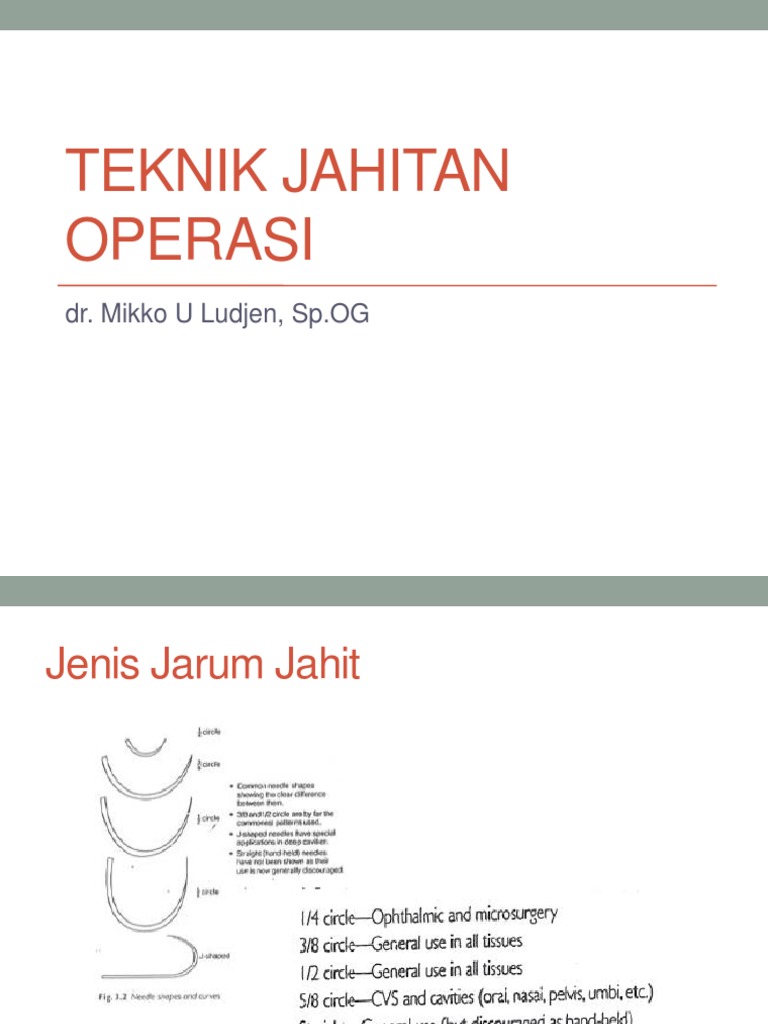Teknik Jahitan Operasi | PDF