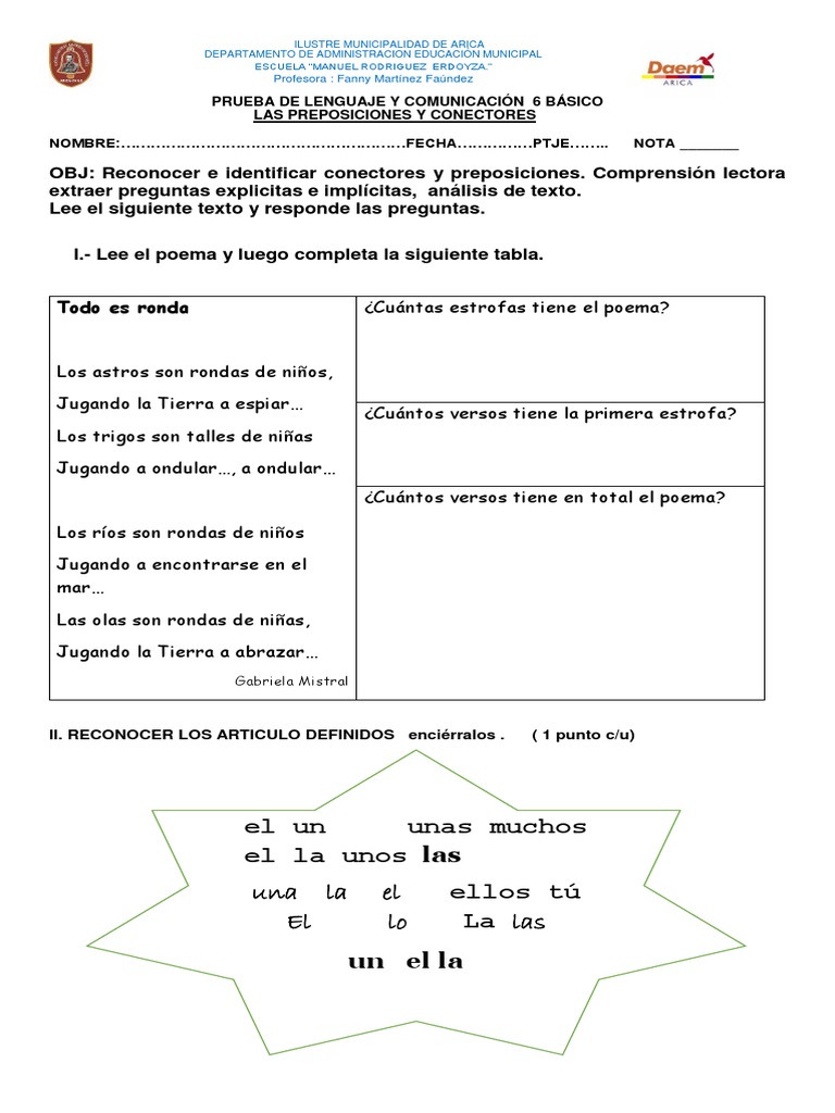 el un unas muchos el la unos: las una la el ellos tú El Lo La Las