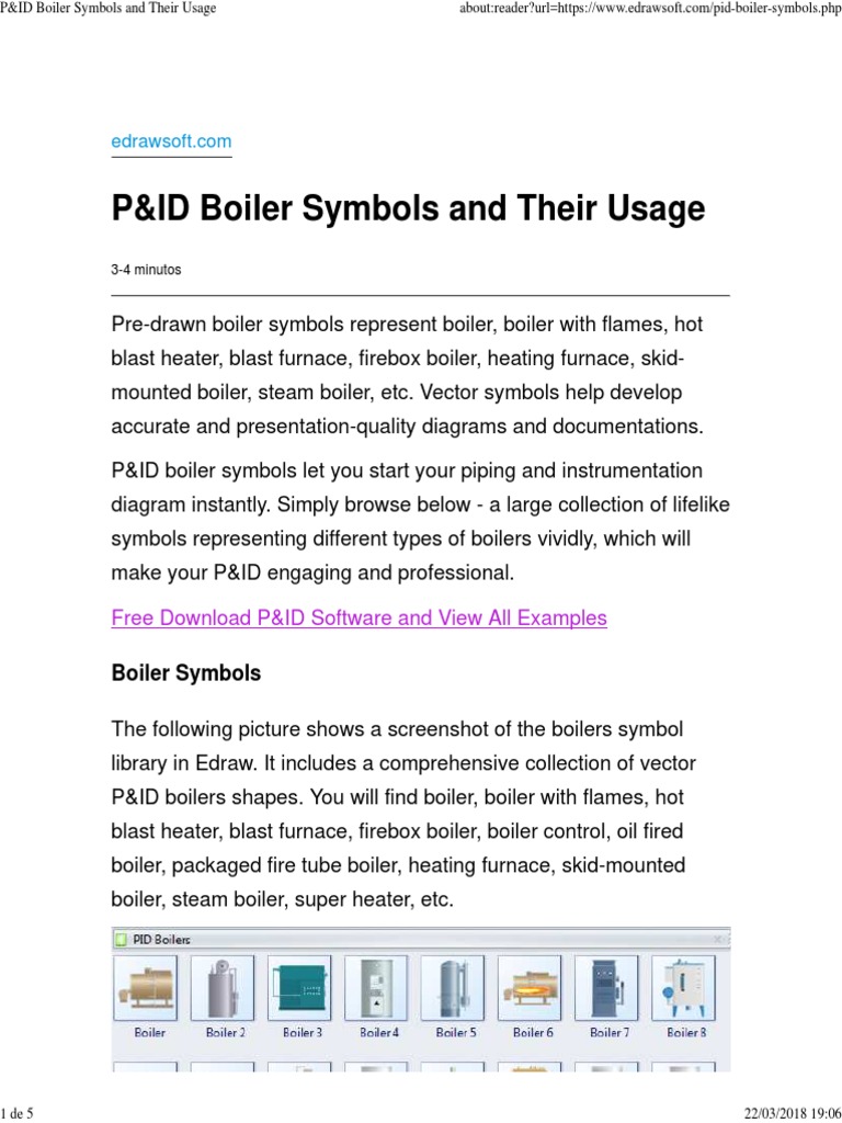 P&ID Boiler Symbols and Their Usage | PDF | Furnace | Steam Power