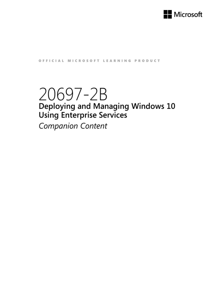 Deploying And Managing Windows 10 Using Enterprise Services Pdf