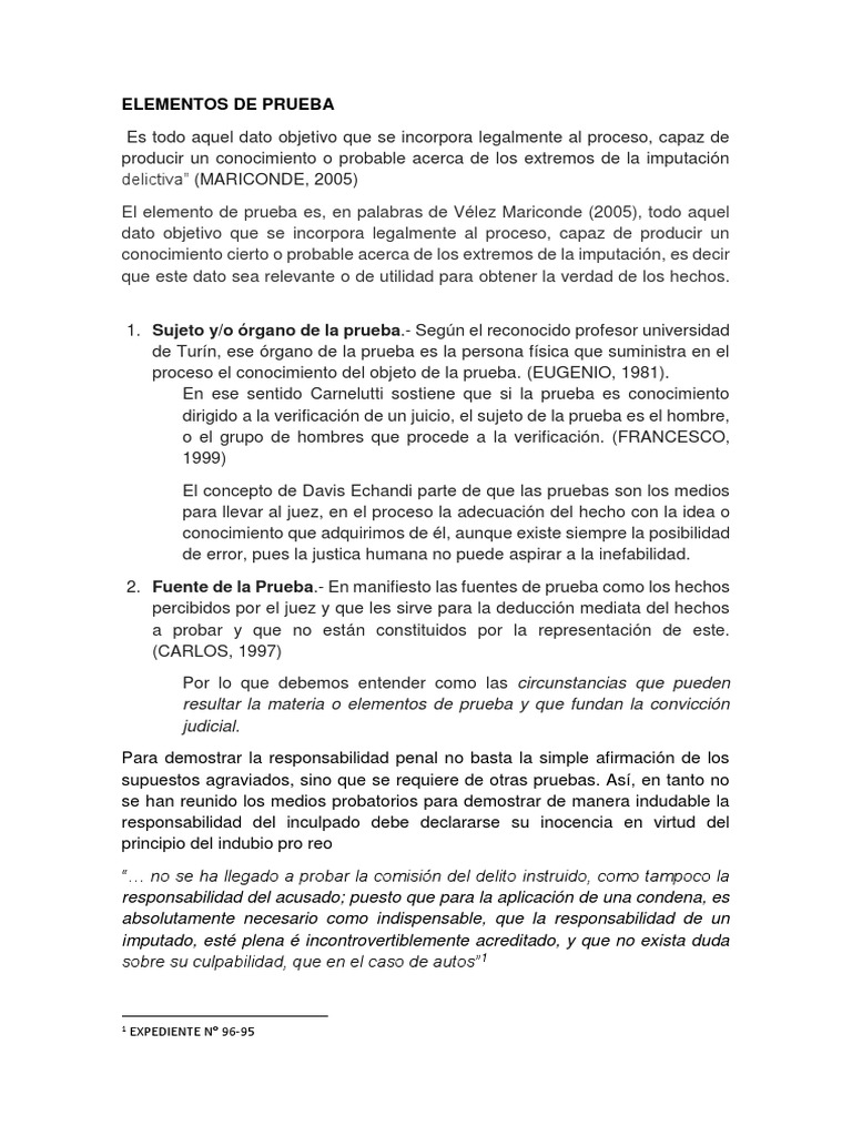Elementos de Prueba | Evidencia (ley) | Justicia