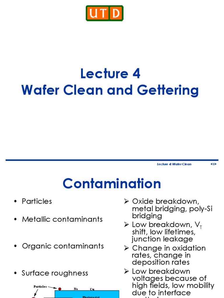 Lecture 4 - Wafer Clean | PDF | Hydrogen Peroxide | Silicon