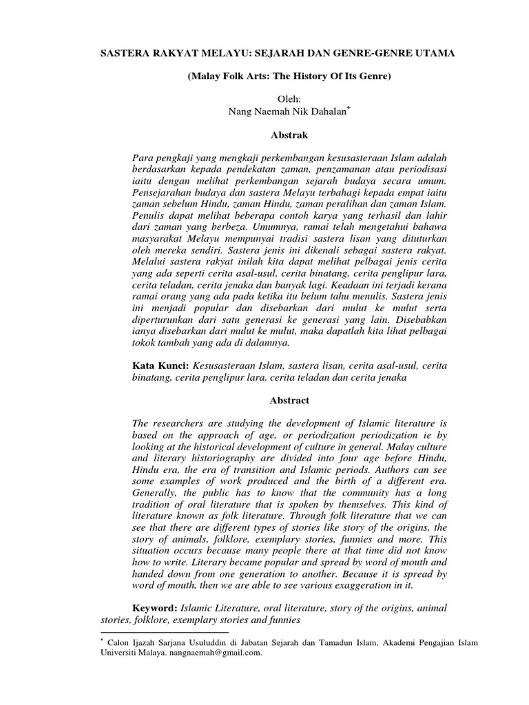 Sastera Rakyat Melayu PDF | PDF