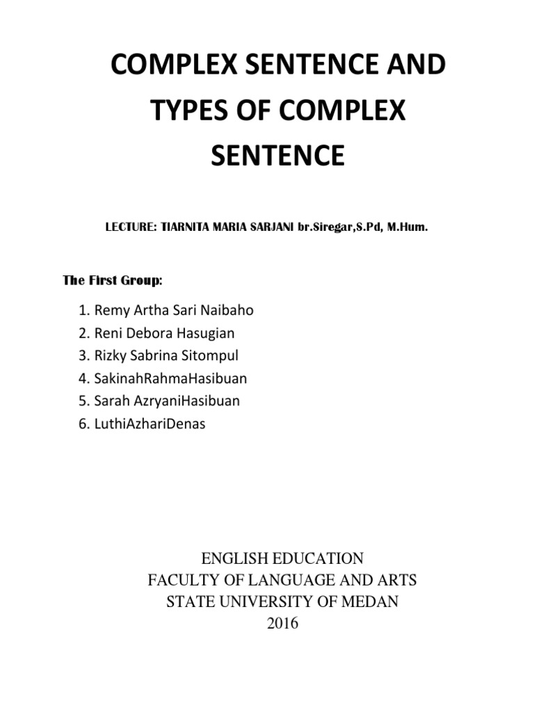 Complex Sentense | PDF | Sentence (Linguistics) | Linguistic Morphology