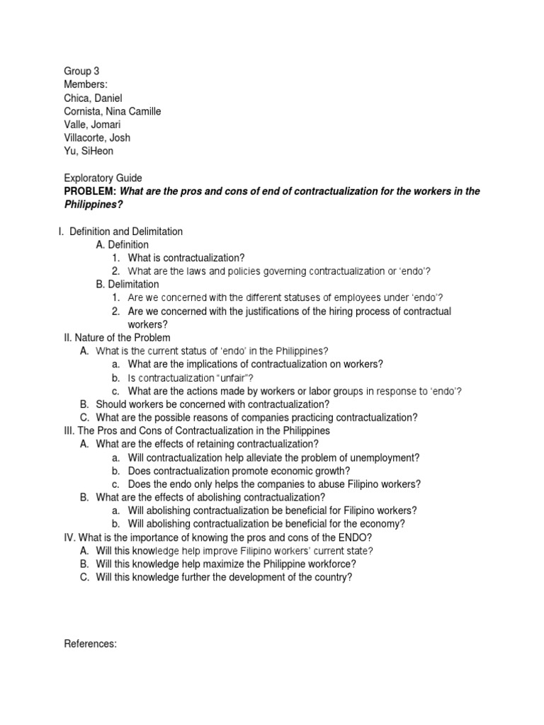 PROBLEM: What Are The Pros and Cons of End of Contractualization For ...