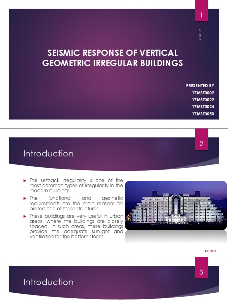 Seismic Response of Vertically Geometrical Irregular Buildings | PDF ...