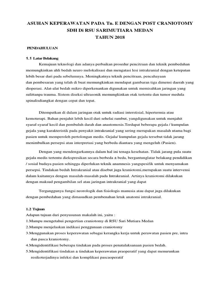 Kumpulan Askep Craniotomy Ibs | PDF