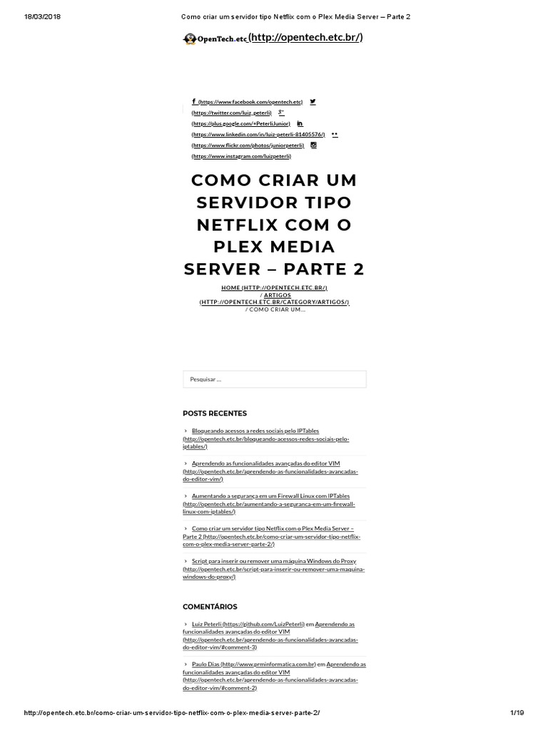 Como Criar Um Servidor Tipo Netflix Com o Plex Media Server - Parte 2 ...