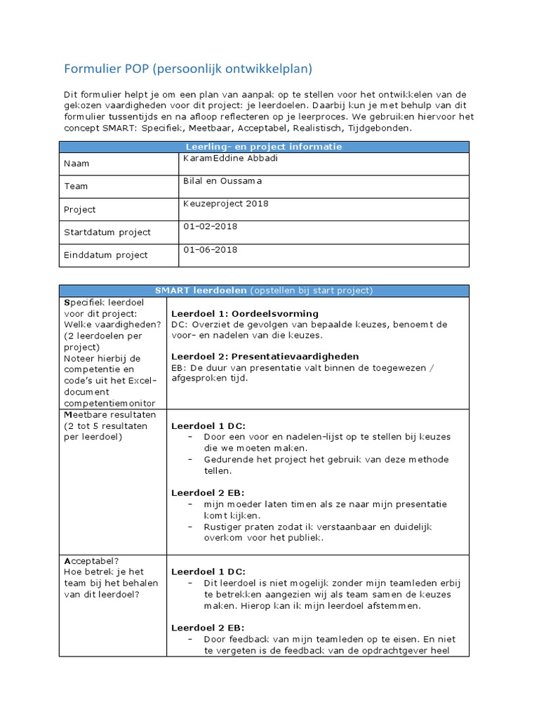 Competentiemonitor Pop Keuzeproject Connactivecare 2018 | PDF