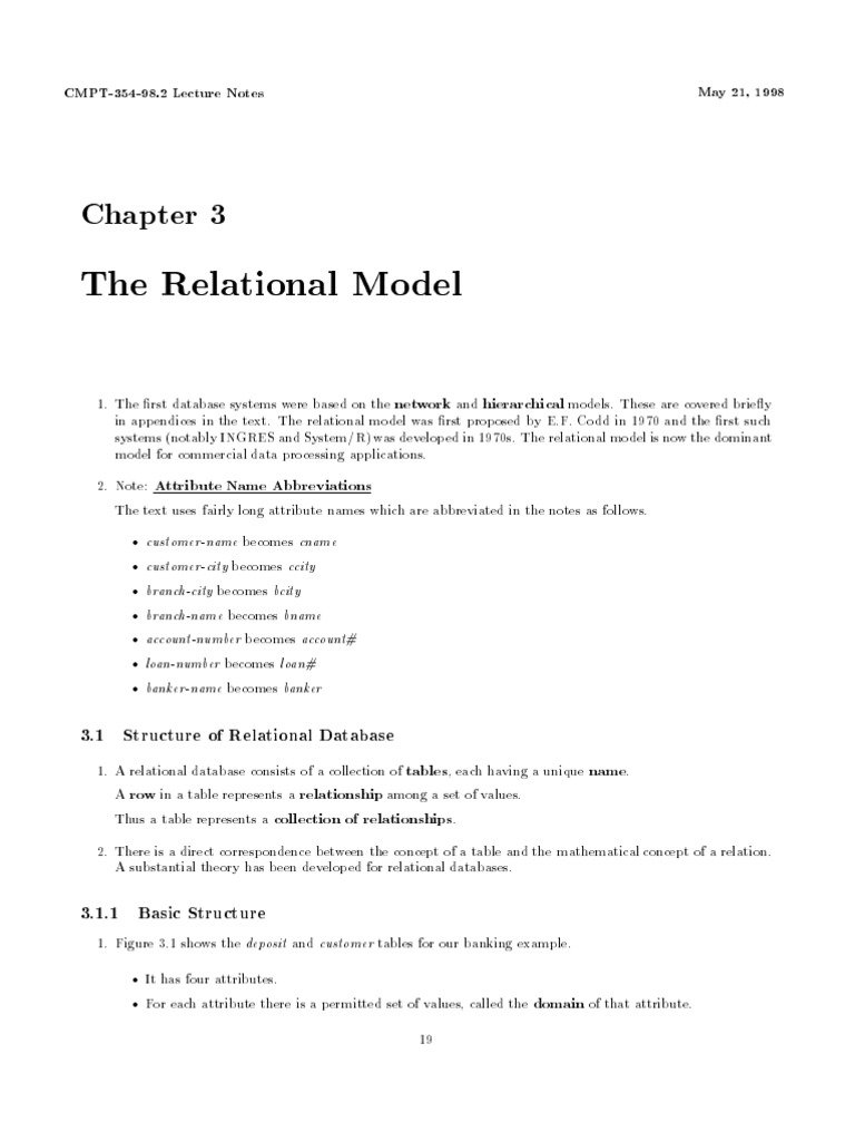 DBMS Korth Chapter3 | PDF | Relational Model | Relational Database DBMS Korth Chapter3 | PDF | Relational Model | Relational Database