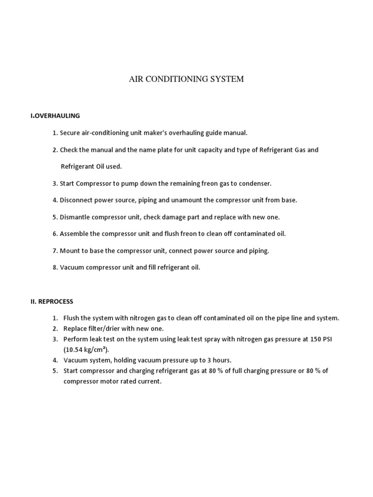 Air Conditioning System | PDF