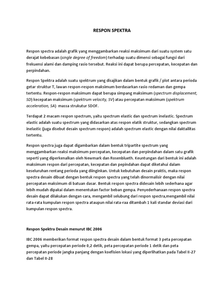 Respon Spektra | PDF