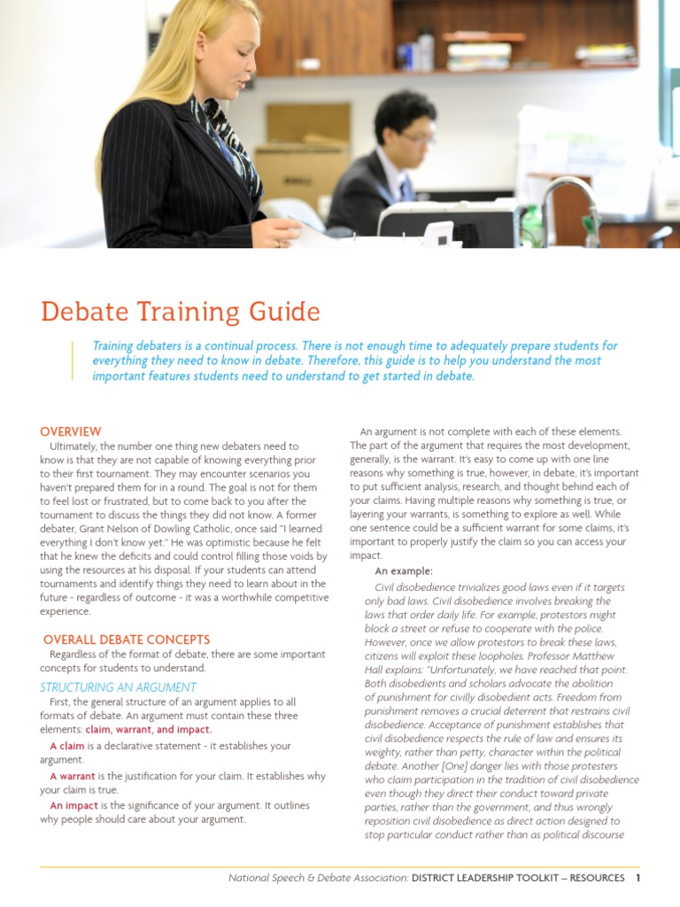 Debate Training Guide | PDF | Public Sphere | Cognition