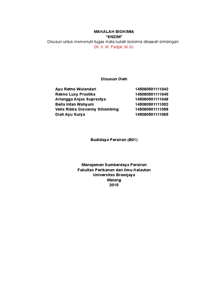 Makalah Enzim | PDF