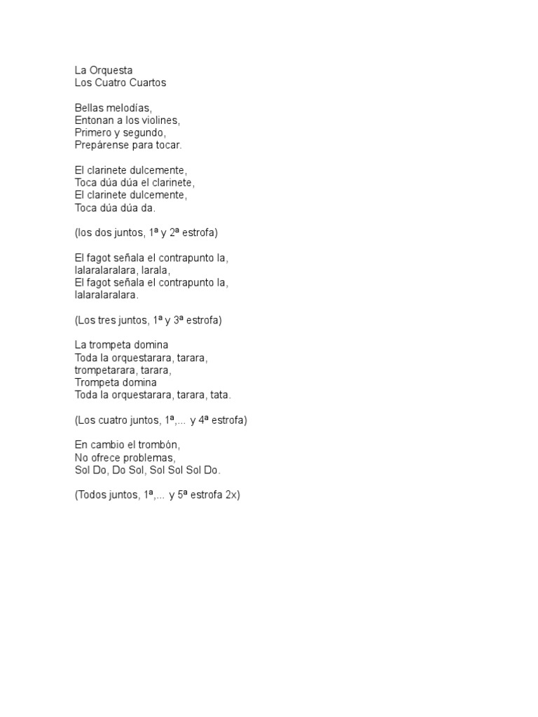 La Orquesta - Cuatro Cuartos | PDF