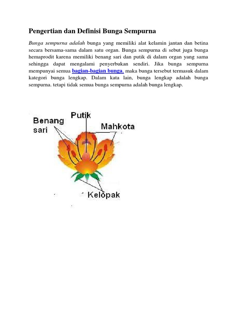 Pengertian Dan Definisi Bunga Sempurna | PDF