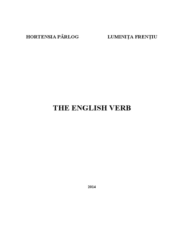 The English Verb | PDF | Verb | Perfect (Grammar)