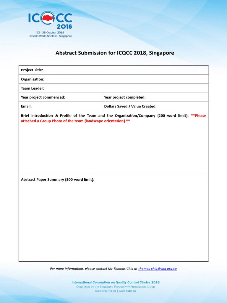 ICQCC 2018 Abstract Submission Guide | PDF | Computers