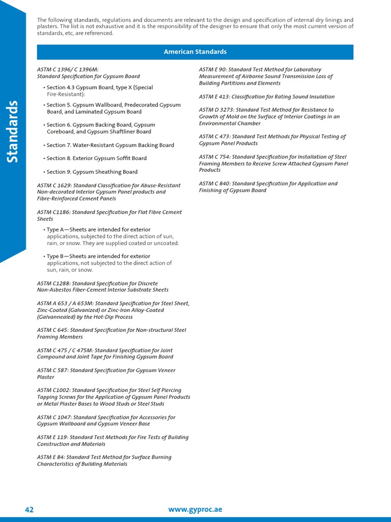 5.standards Gyproc Whitebook 2 Me | PDF | Drywall | Wall