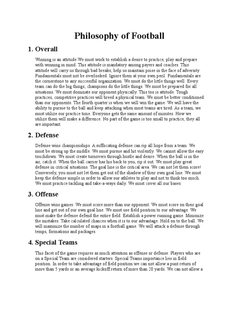 A Philosophy for Success: Building a Championship Football Program ...