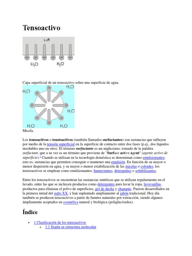 Tensoactivo | PDF | Tensioactivo | Sustancias químicas