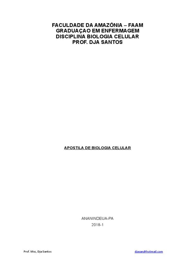 Apostila Bio Celular Enf Faam | PDF | Osmose | Célula (Biologia)