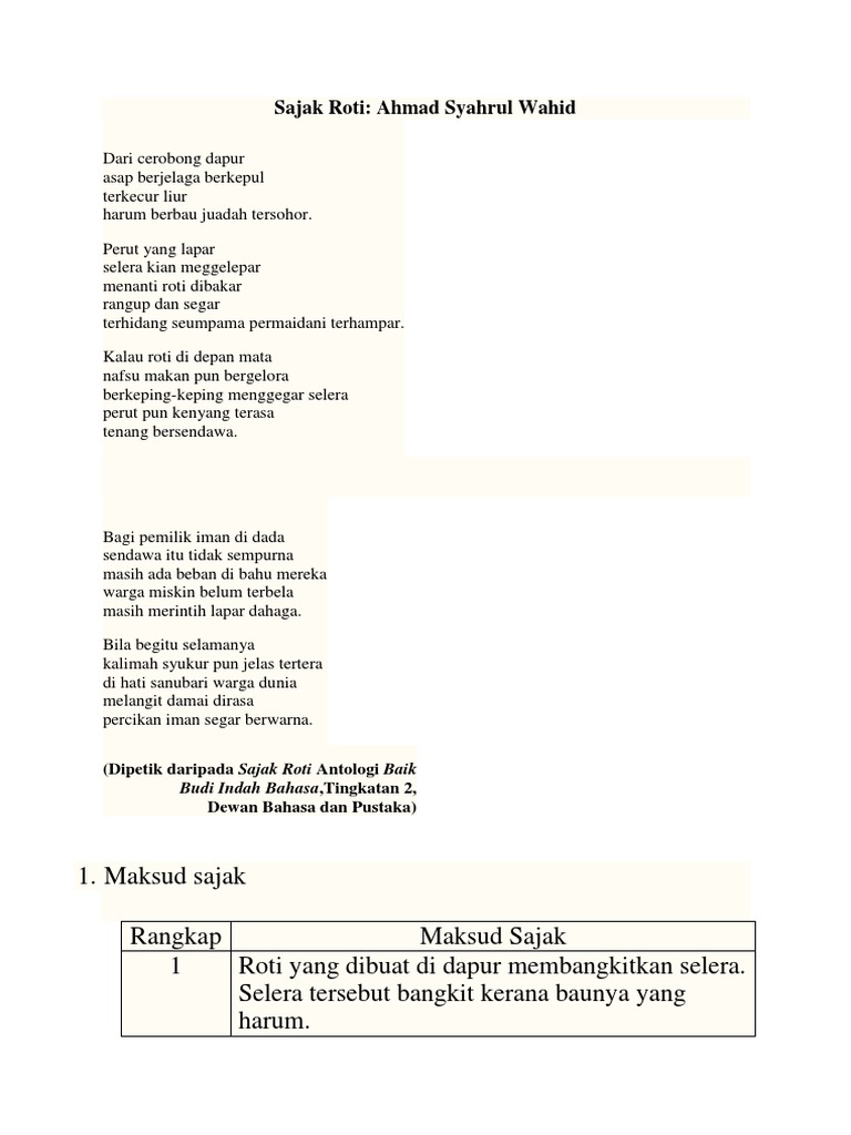 Sajak Roti | PDF