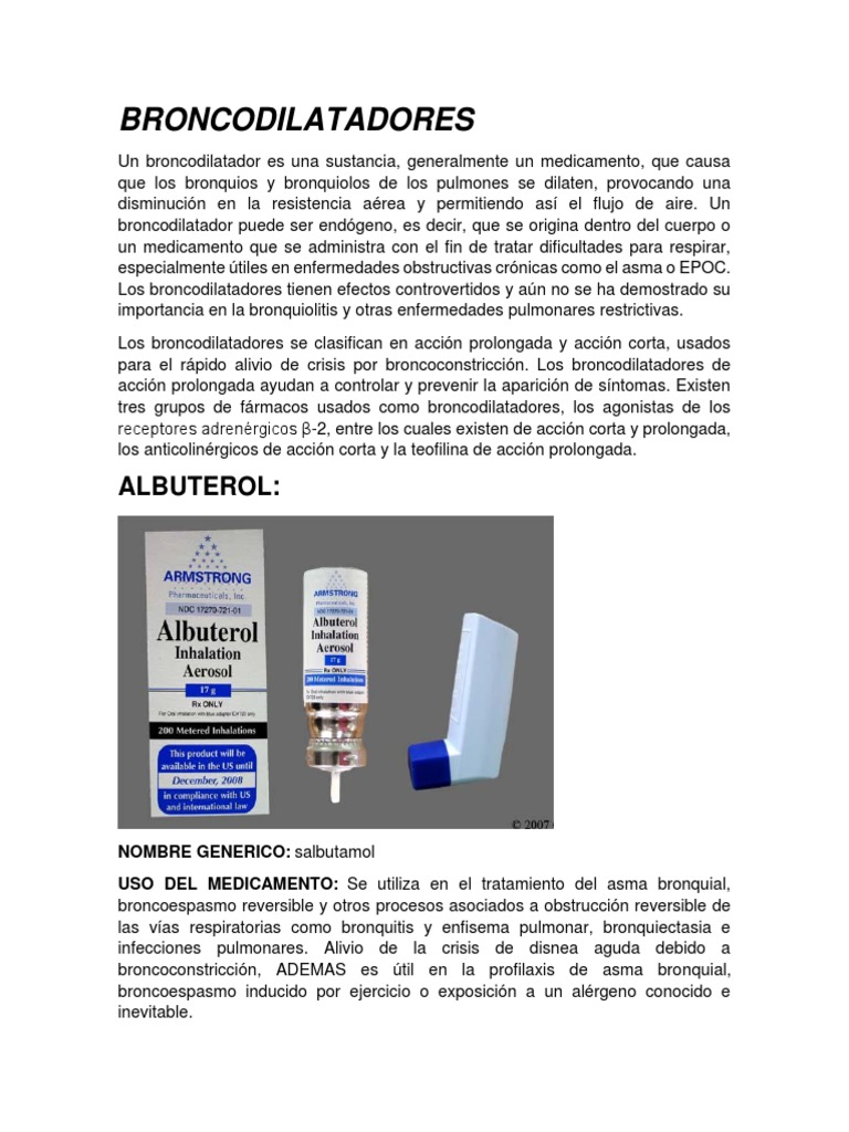 Broncodilatadores y Corticoides | PDF | Especialidades Medicas ...
