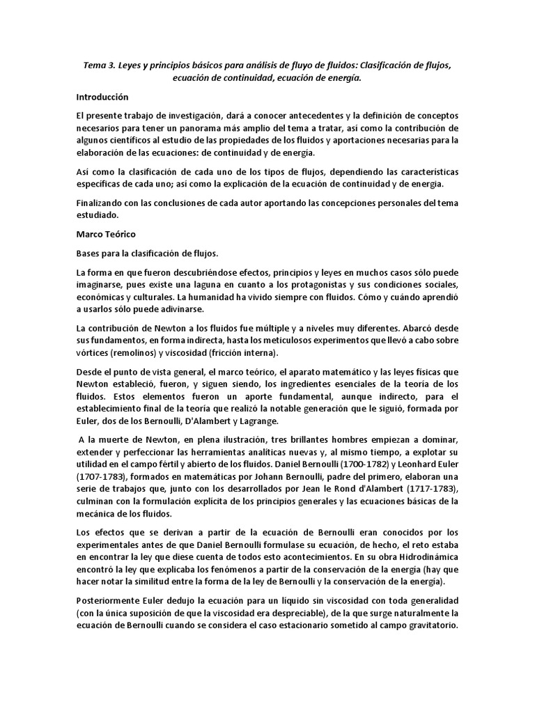 Leyes y Principios Basicos para El Analisis de Fluidos | Descargar gratis PDF | Líquidos | Fluido