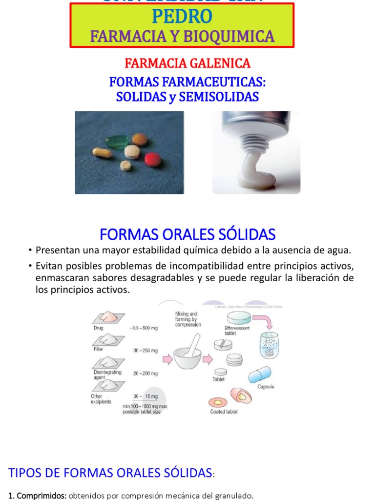 Formas Solidas y Semisolidas | PDF | Medicamentos con receta ...