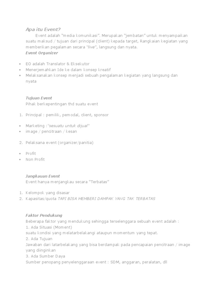 Apa Itu Event | PDF | Bisnis