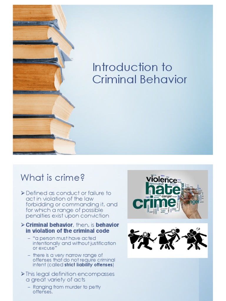 Introduction To Criminal Behavior | PDF | Psychopathy | Crime & Violence