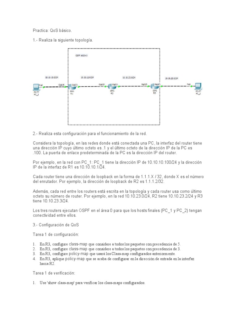 QosBasico 3 Routers | Descargar gratis PDF | Enrutador (Computación) | Dirección IP