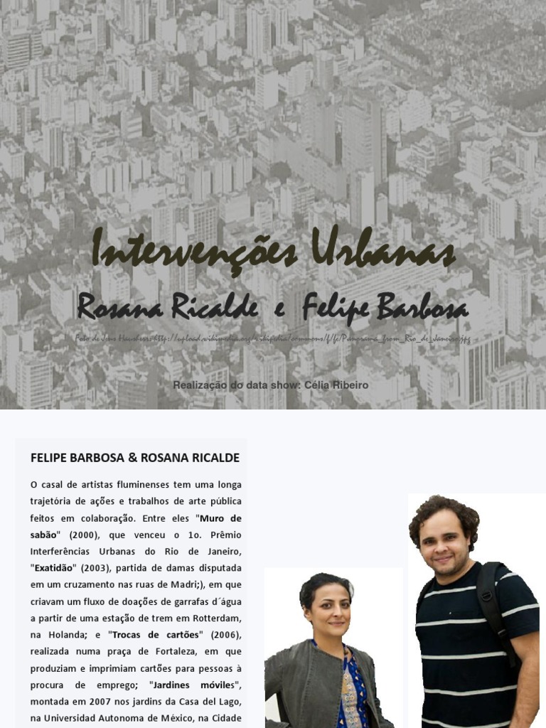 Data Show - Rosana Ricalde-Intervenções Urbanas Parceria Com Felipe ...