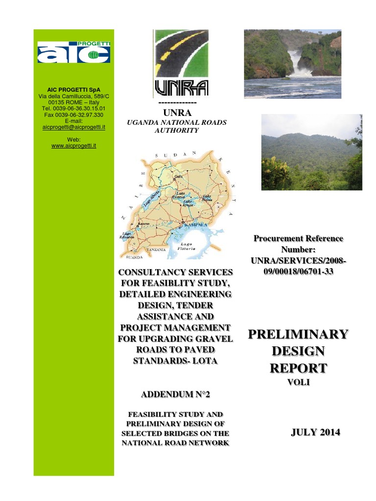 Preliminary Design Report VOL I | PDF | Road | Deep Foundation