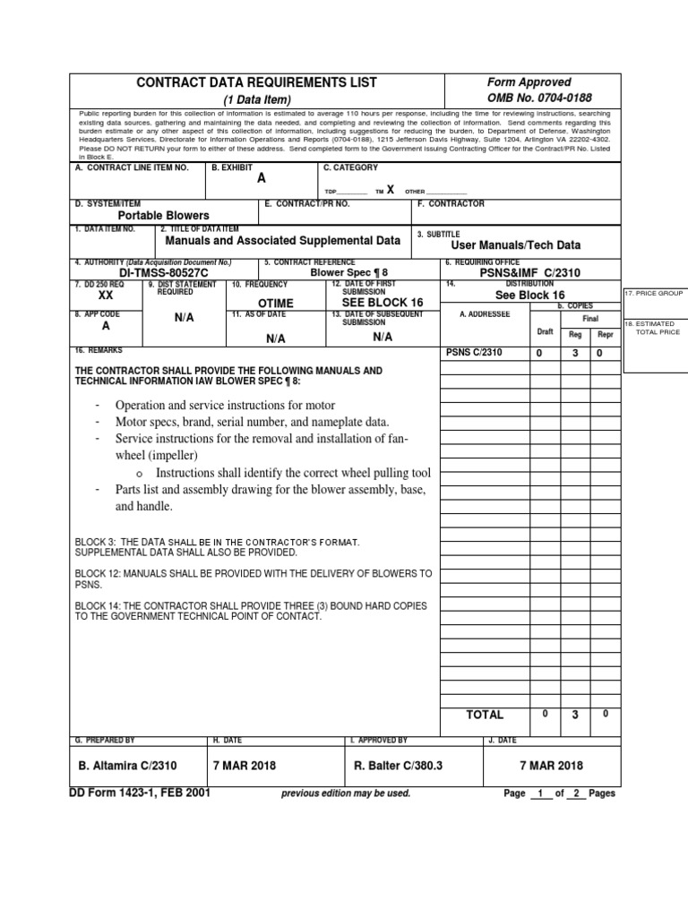 CDRL Instructions for Maintenance Manuals | PDF | Portable Document ...