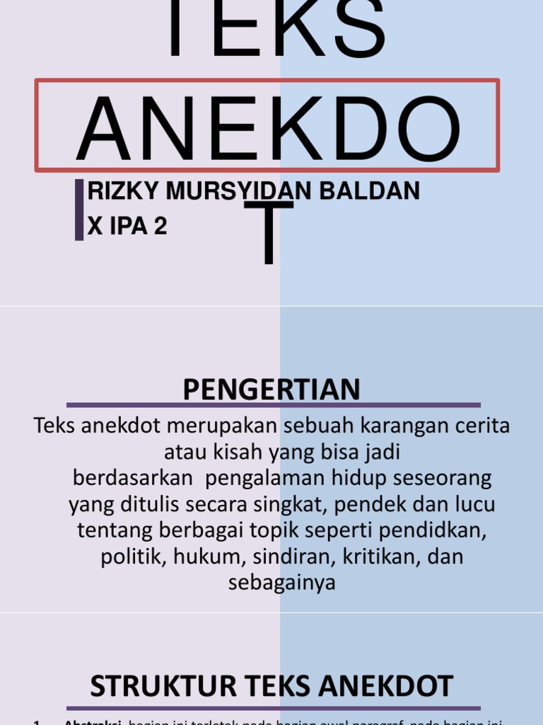 Struktur dan Ciri Teks Anekdot | PDF