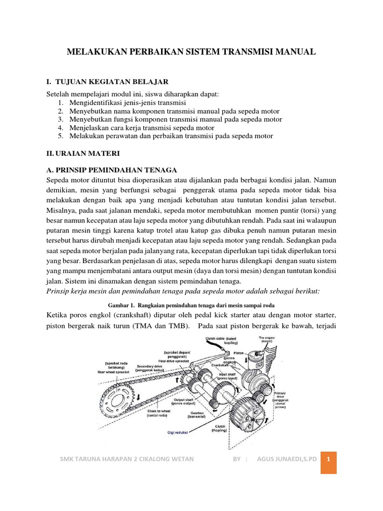 Perbaikan Transmisi Manual Sepeda Motor | PDF | Sains & Matematika