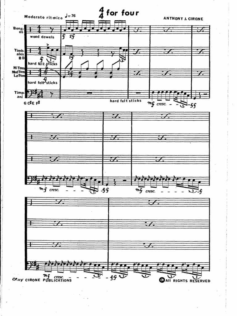 4.4 For Four (Score) - Cirone, Anthony | PDF