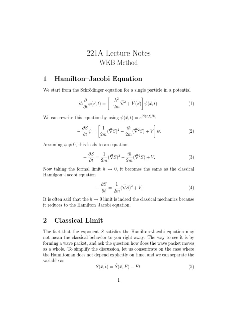 WKB | PDF | Energy Level | Wave Function
