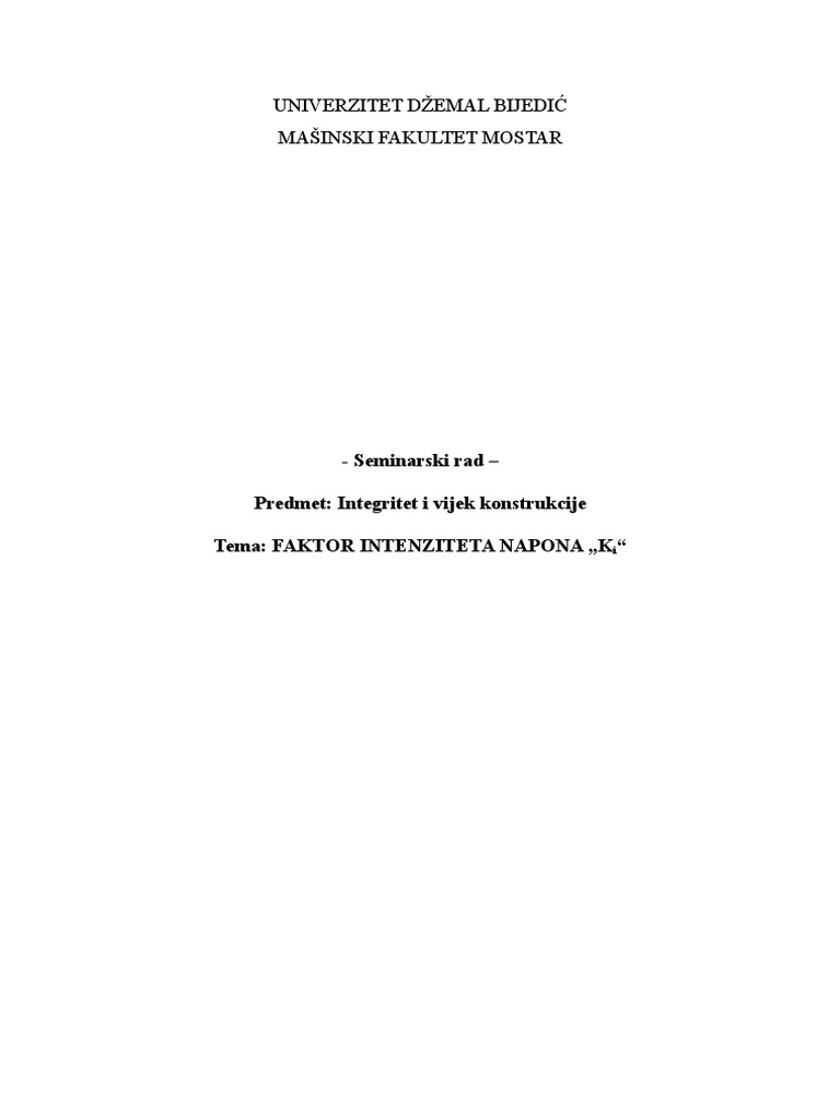 Mehanika Loma - K Faktor | PDF