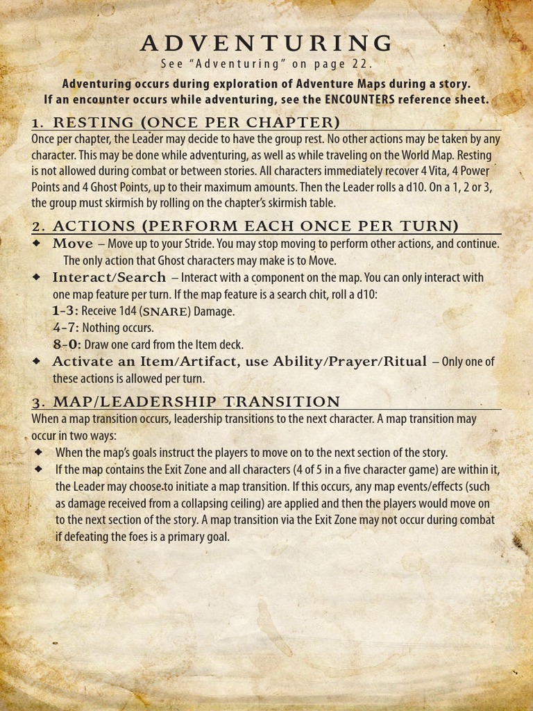 Adventuring, Skirmishing, Encounters - Combat and Exploration Rules | PDF