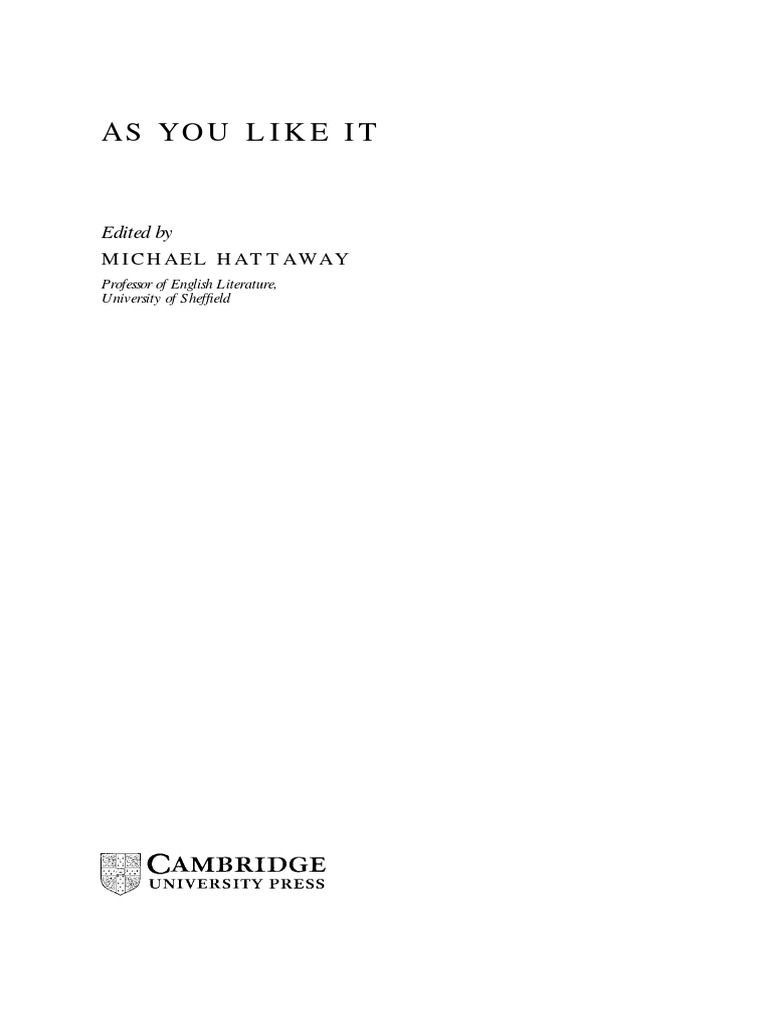 As You Like It - Shakespeare PDF | PDF