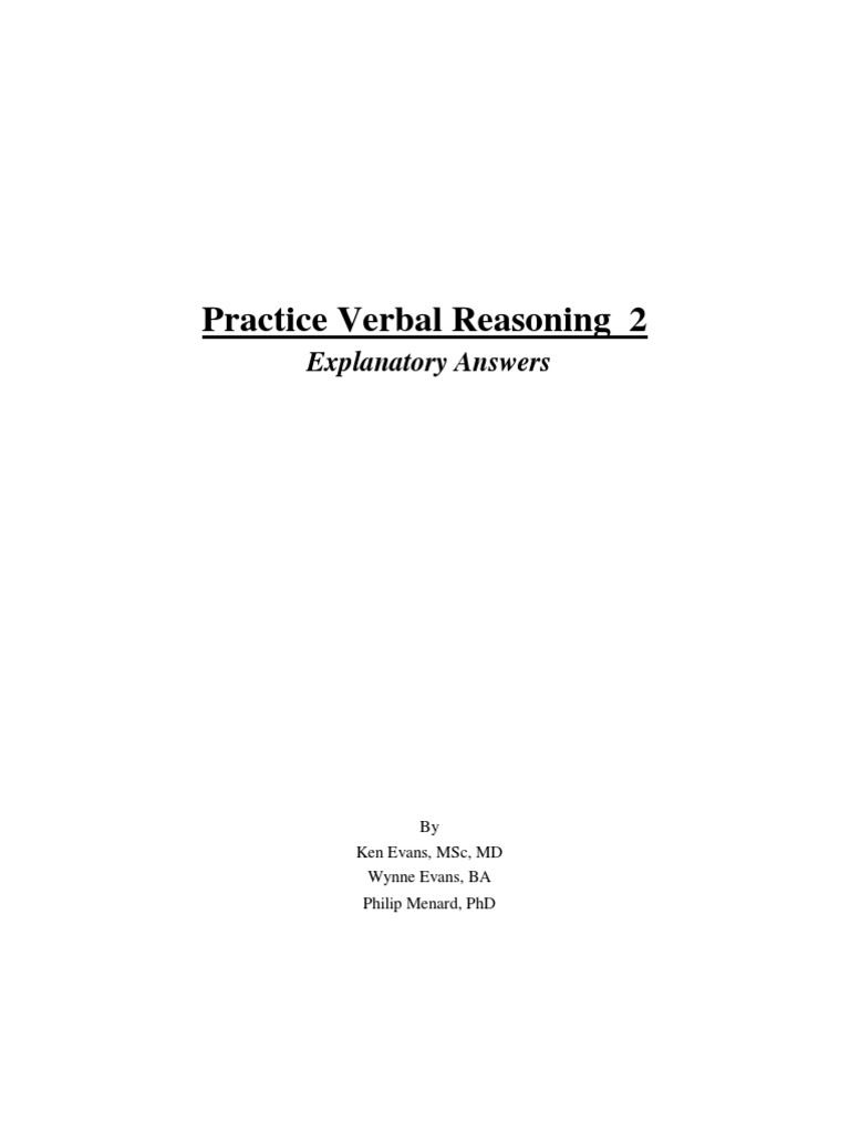 Practice Verbal Reasoning 2 Answers | PDF | Poetry | Karl Marx