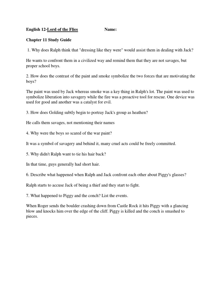 Chapter 11 Study Guide Questions | PDF