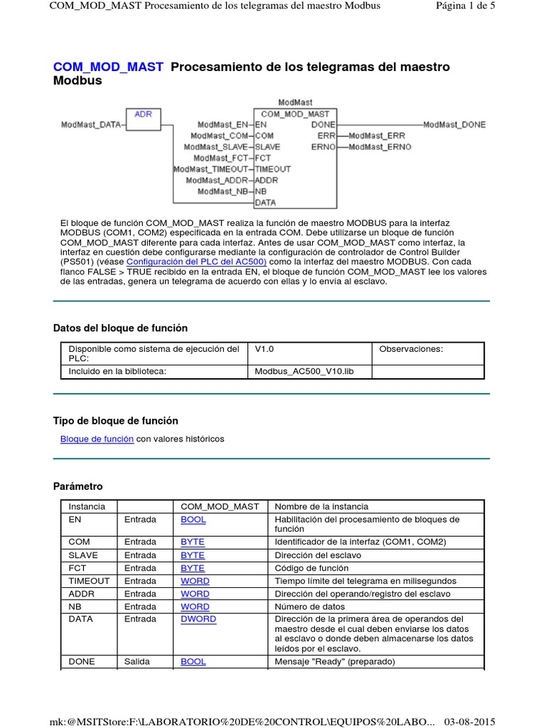 Com Mod Mast PDF | PDF | Poco | Unidad Central de procesamiento